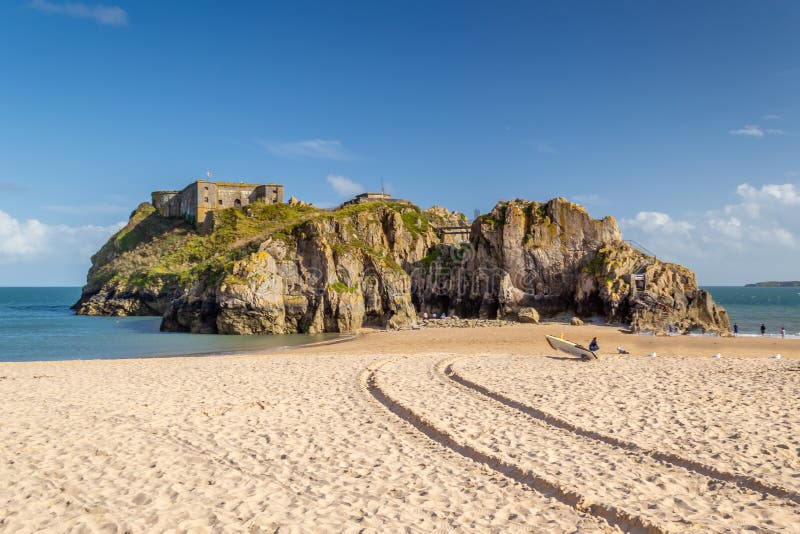 Castle in the City of Tenby, Wales. Stock Image - Image of britain ...