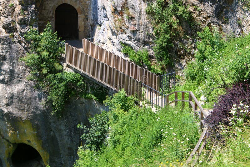 Castle in the Cliff Above the Precipice Stock Image - Image of summer ...