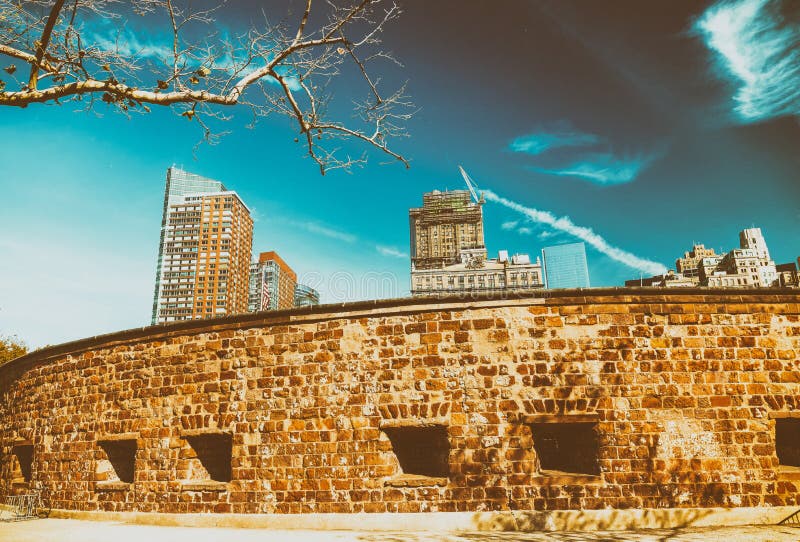 Castle Clinton in Downtown Manhattan Stock Photo - Image of states ...