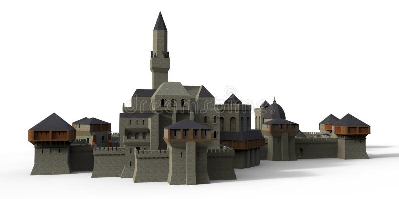 Castle stock illustration. Illustration of tower, background - 52852407