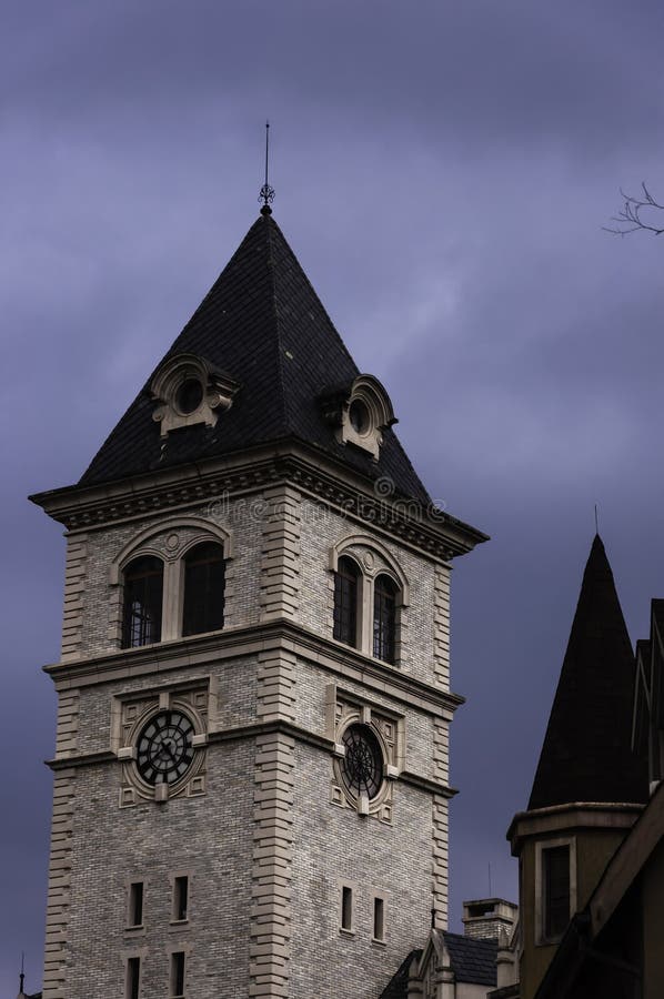 Castle and clock stock photo. Image of travel, tale, cloud - 39542998