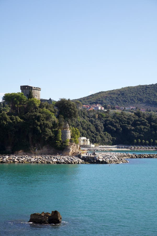 Castle of coast of Lerici stock image. Image of castle - 22624077