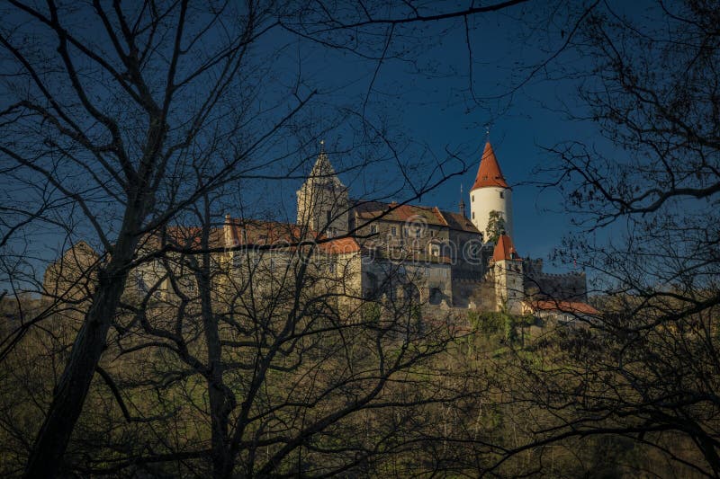 Castle in Color Sunny Evening in Central Bohemia Editorial Image ...