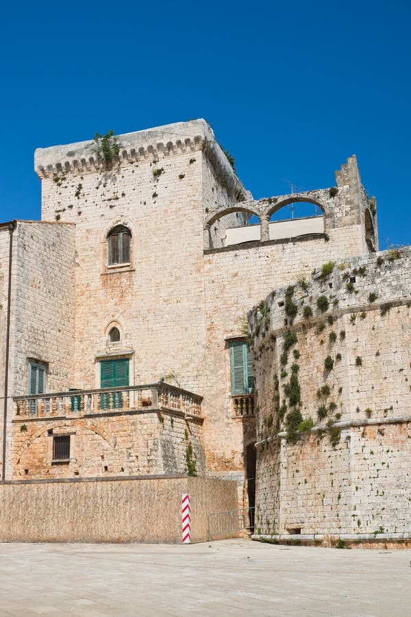 Castle Of Conversano. Puglia. Italy. Stock Photo - Image of crenellated ...