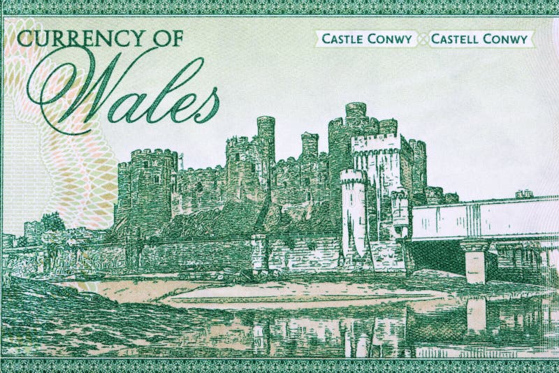 Castle Conwy from Welsh Money Stock Photo - Image of banknote, money ...