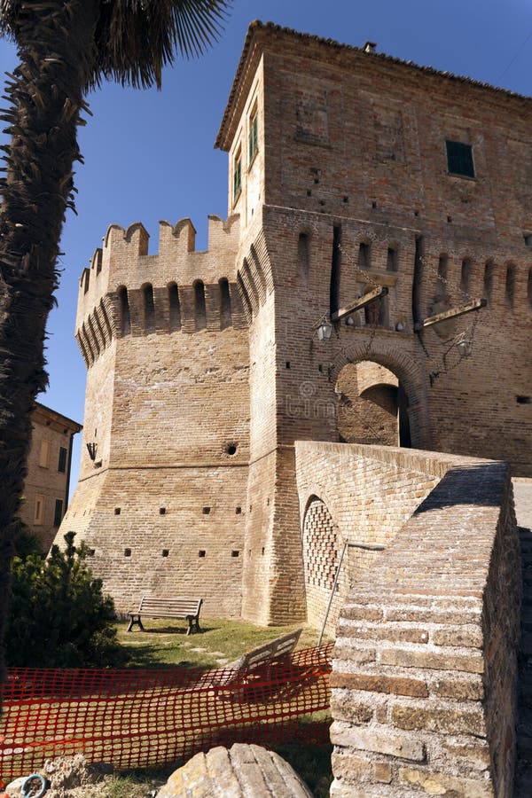 Castle of corinaldo stock image. Image of fortress, building - 21107475