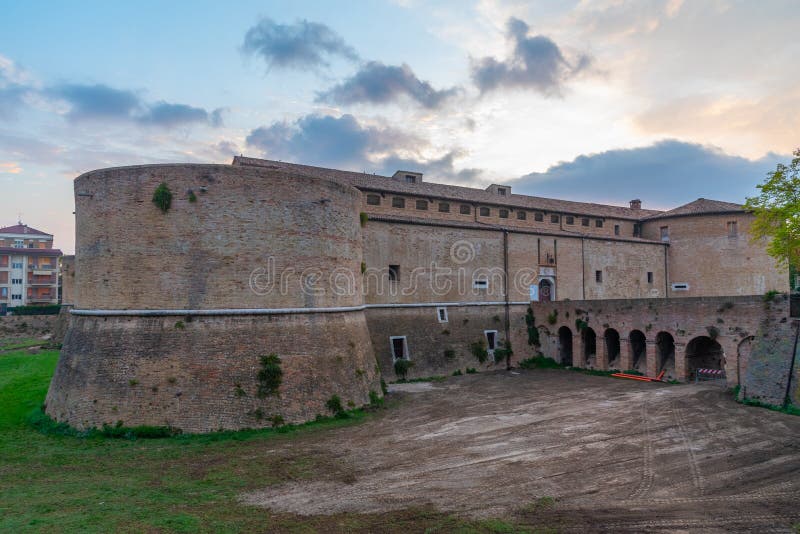 Castle of Costance of the Sforzas in Pesaro, Italy Stock Image - Image ...
