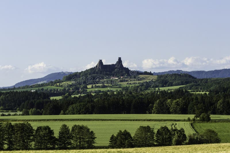 Castle in a Country Landscape Stock Photo - Image of landmark, church ...