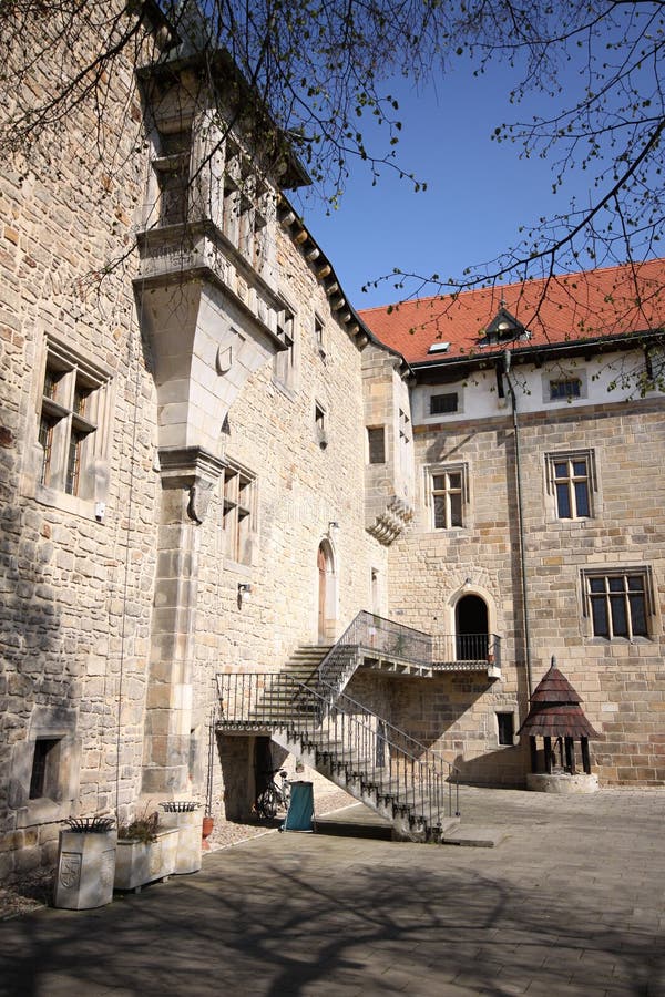 Castle court stock image. Image of white, balcony, czech - 55596873