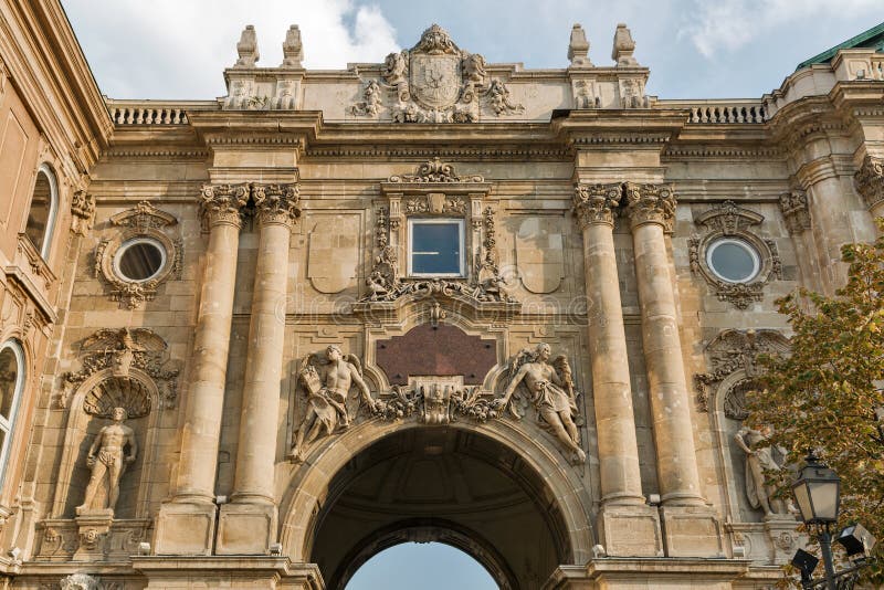 Castle Courtyard Gate in Budapest Royal Palace. Stock Photo - Image of ...