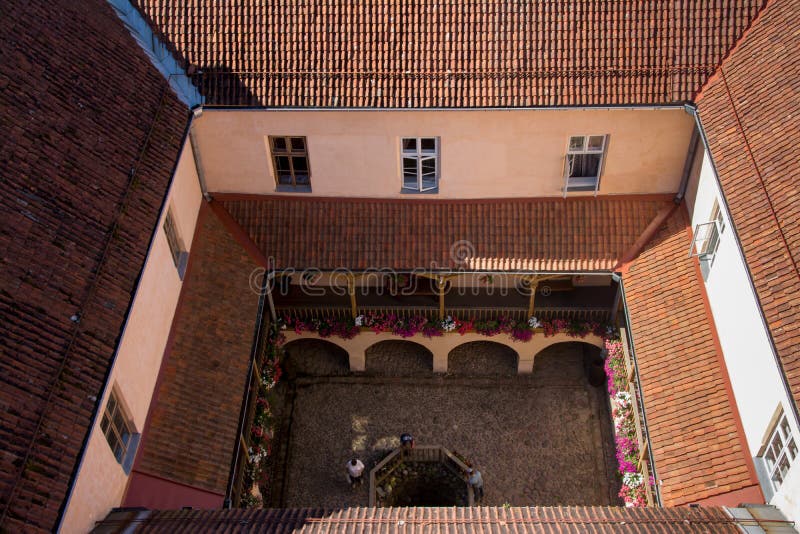 Castle courtyard editorial photography. Image of architecture - 81274107