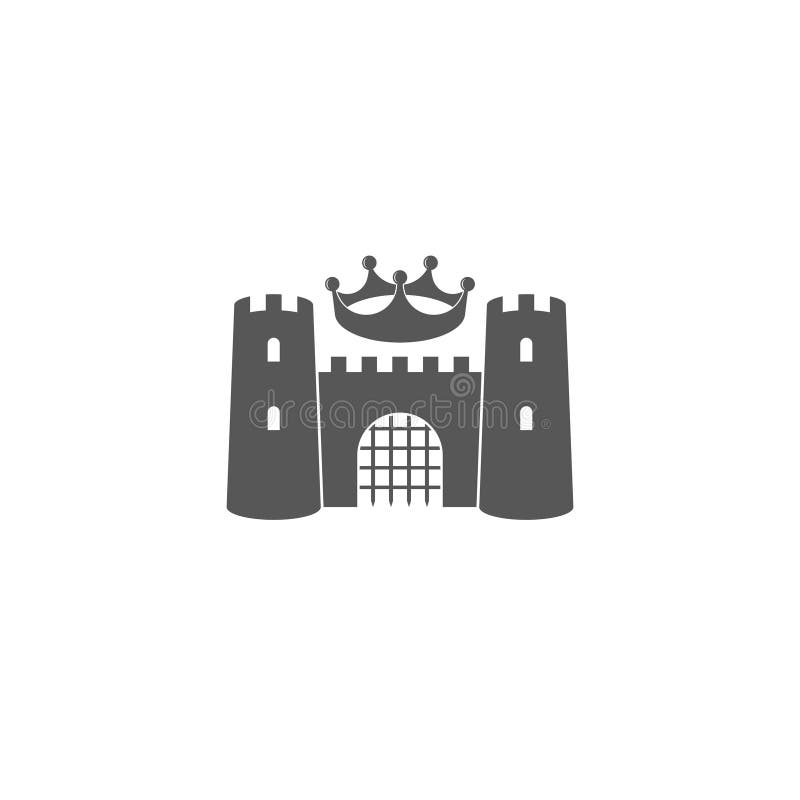 Castle with crown. Logo stock vector. Illustration of strong - 118490977