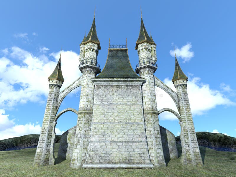 Castle stock photo. Image of castle, rendering, wall - 109449236
