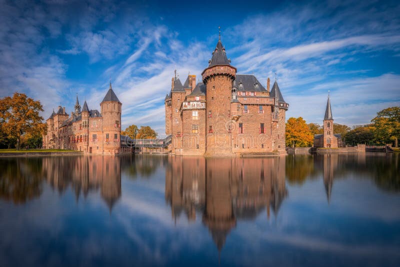 The Castle De Haar with a River Around it in Utrecht, Netherlands ...