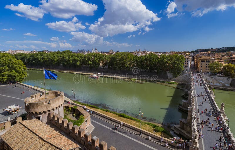 Castle De Sant Angelo in Rome Italy Stock Image - Image of ancient ...