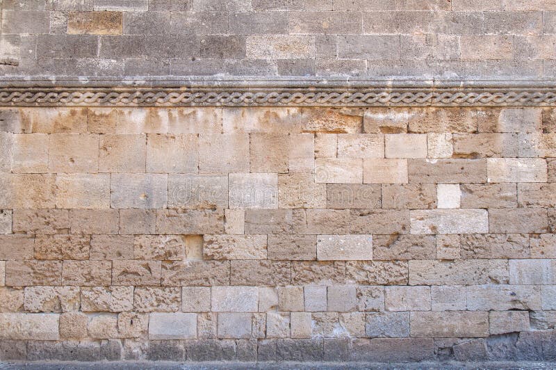 Castle Decorative Pattern with Yellow Rugh Stone Block Stock Image ...