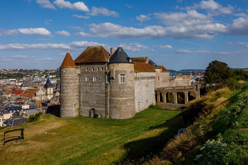 Castle of Dieppe in the Normandy France Stock Image - Image of port ...