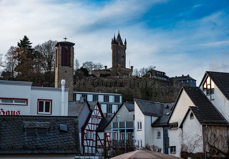 A Castle in Dillenburg with a Blue Sky Editorial Photography - Image of ...