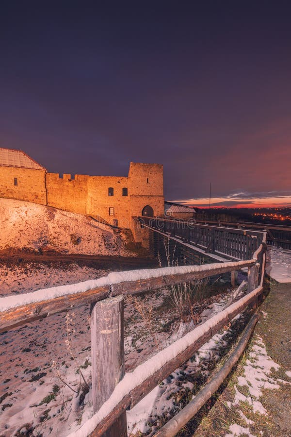 Castle in Dobczyce stock photo. Image of night, outdoors - 215074048