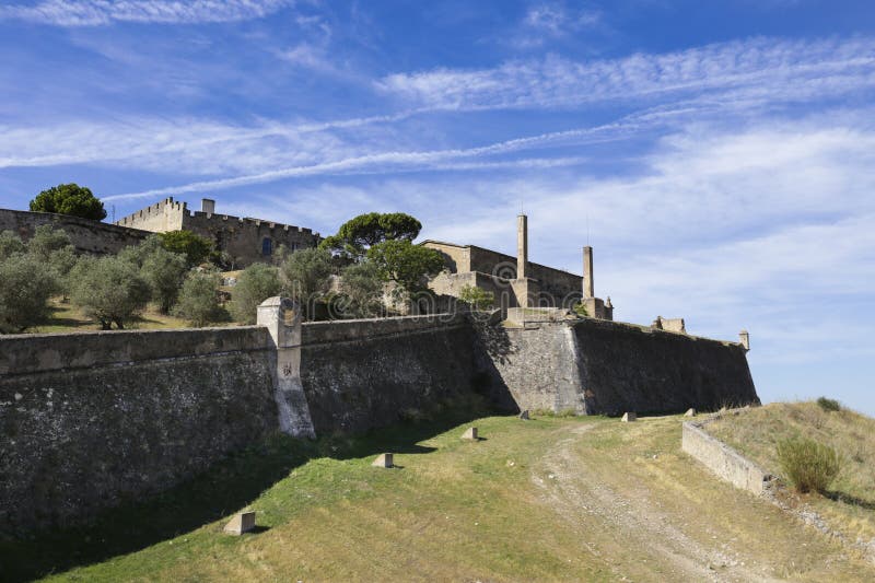 The Castle of Elvas, the Medieval Military Fortification Stock Image ...