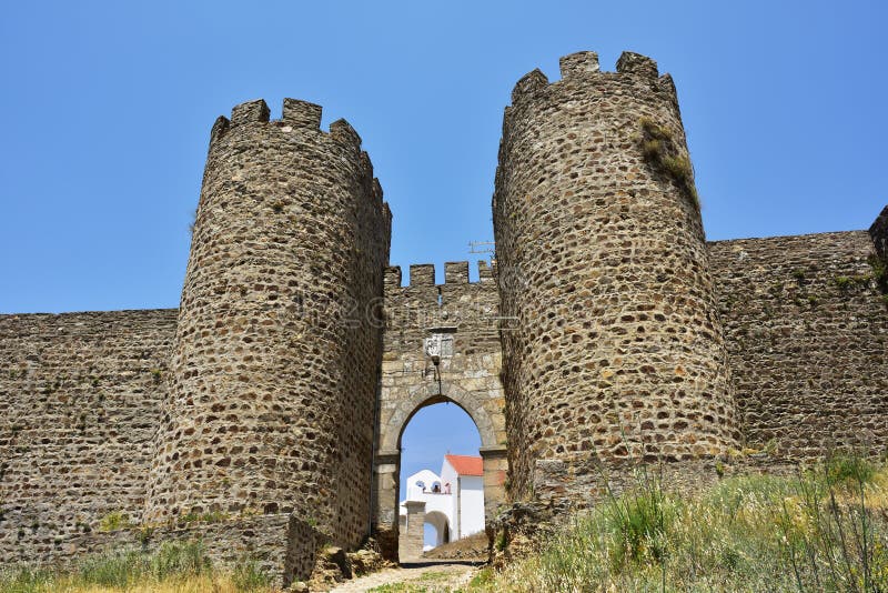 Castle of Evoramonte, Portugal Stock Image - Image of history, enter ...