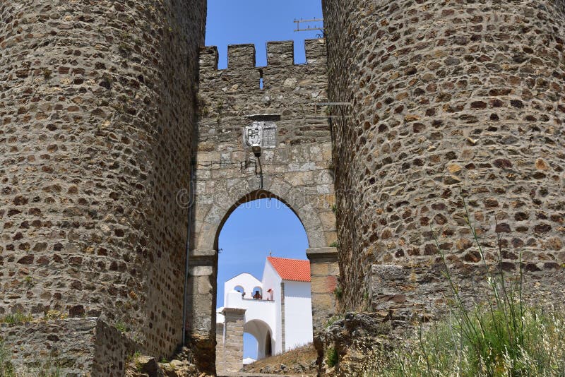 The Ancient Medieval Castle Of Evoramonte, Portugal Stock Photo - Image ...