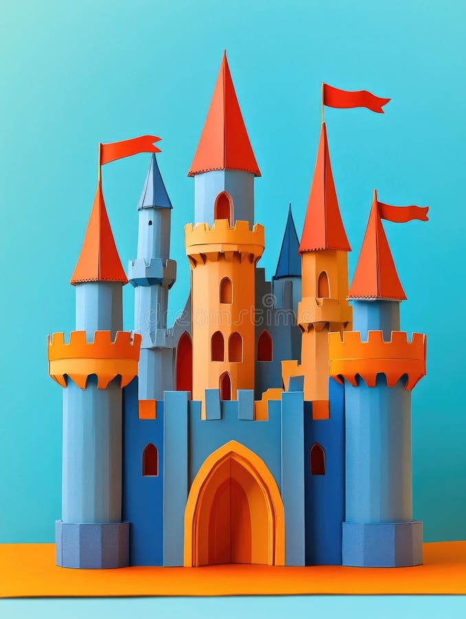 Castle with Flags stock photo. Image of kingdom, royal - 388729838