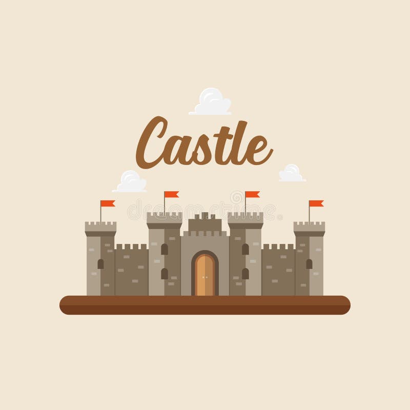 Castle in Flat Style Design Stock Vector - Illustration of fantasy ...