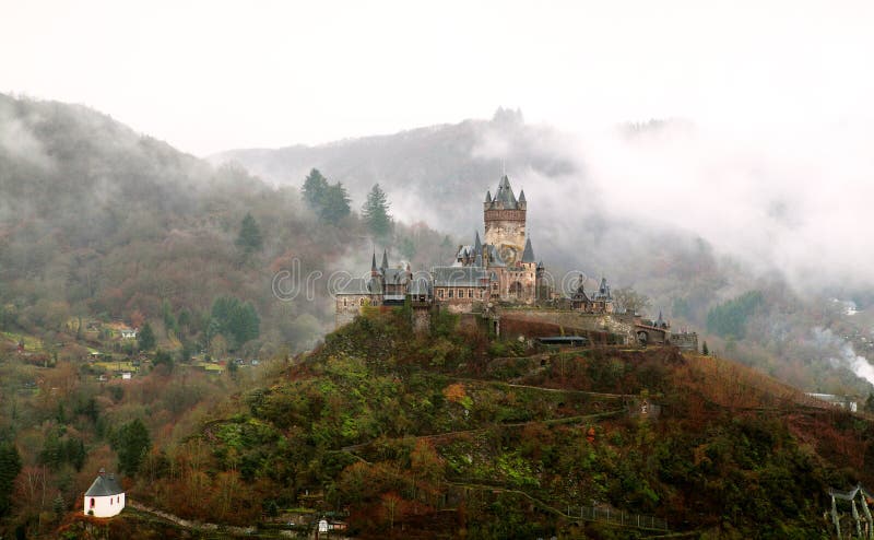 Castle in the fog stock image. Image of architecture - 22773773