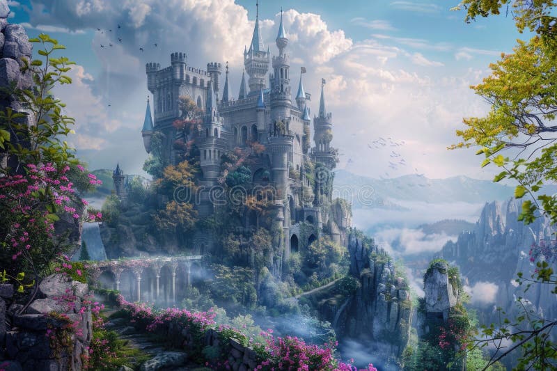 Castle in Forest stock photo. Image of architecture - 383569388