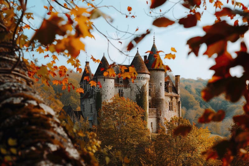 Castle in Forest stock image. Image of medieval, historic - 375207911