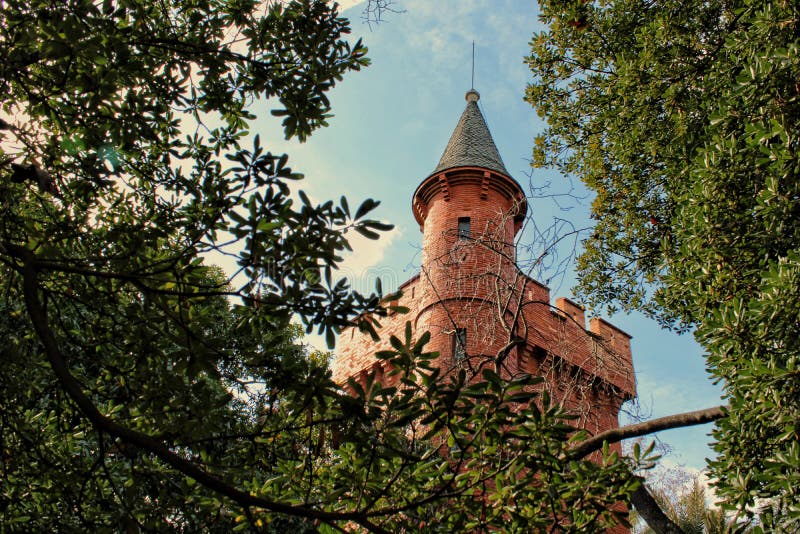 Castle in the forest. stock photo. Image of tower, ancient - 139303790