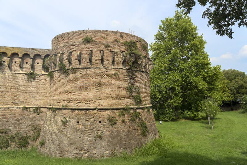 Castle of Forli, Emilia Romagna Stock Image - Image of tower, building ...