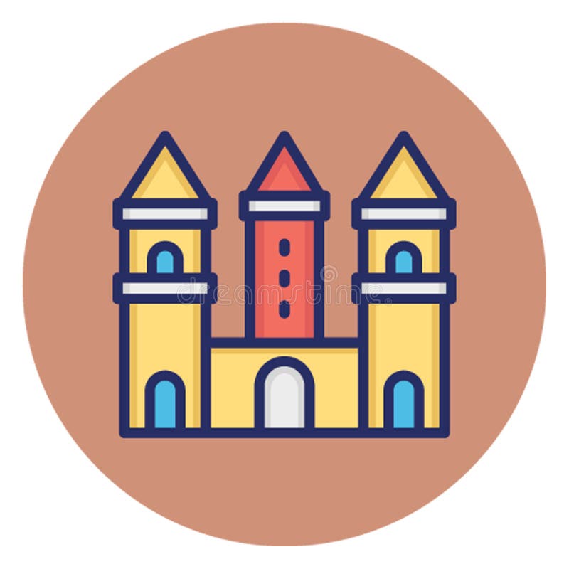 Castle fort outline icon stock vector. Illustration of graphics - 132159055