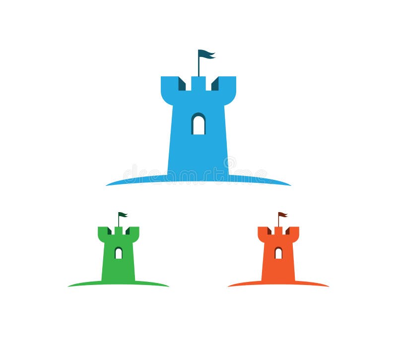 Castle Fortress Stronghold Vector Icon Logo Design Stock Illustration ...