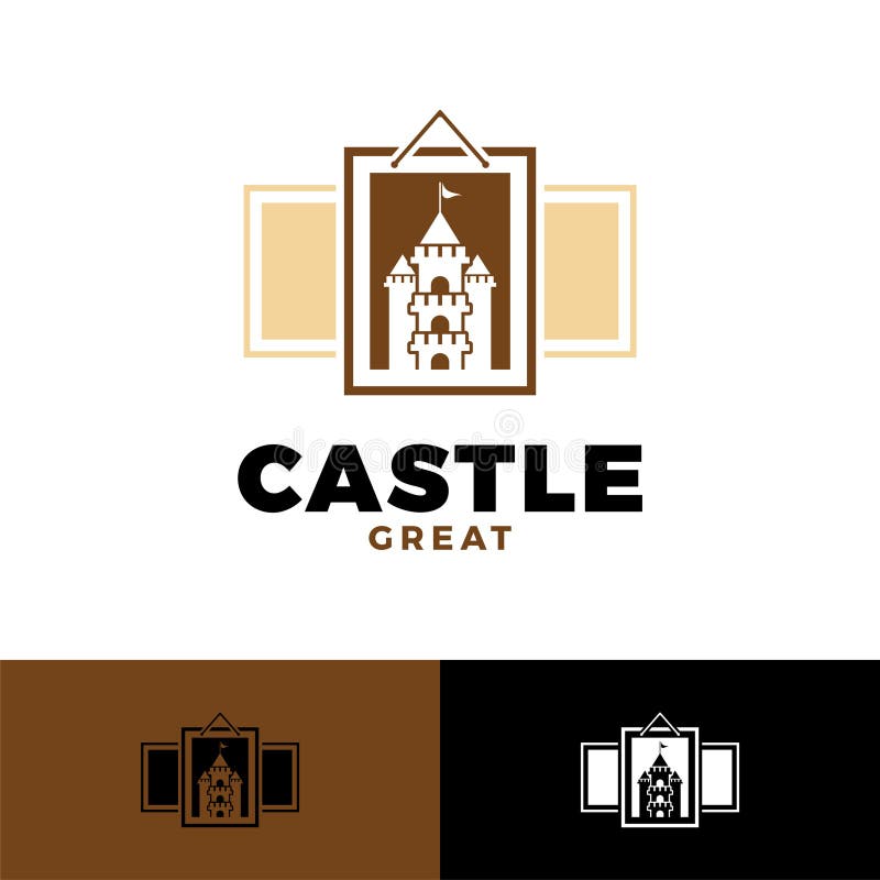 Castle Frame Picture Icon Logo Design Template Stock Illustration ...