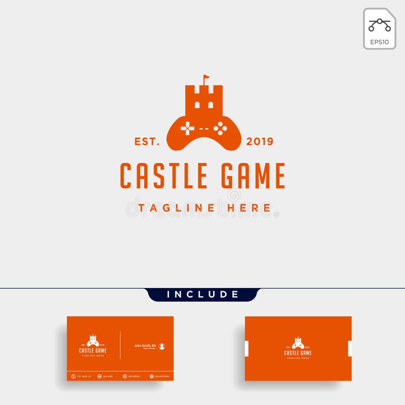 Castle and Game Logo Vector. Castle Game Logo Design Stock Vector ...