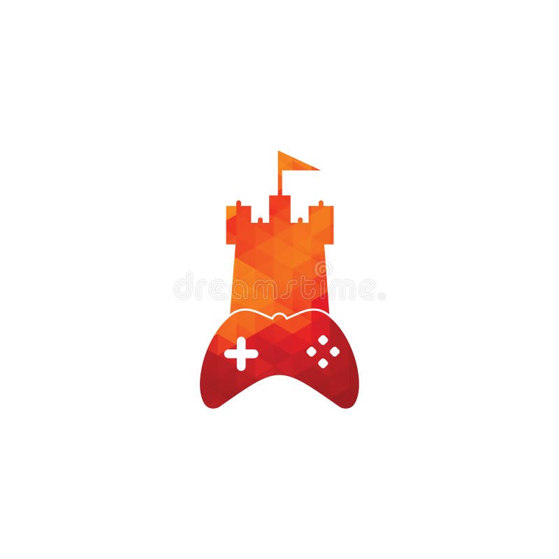 Castle And Game Logo Vector. Castle Game Logo Design Stock Vector ...