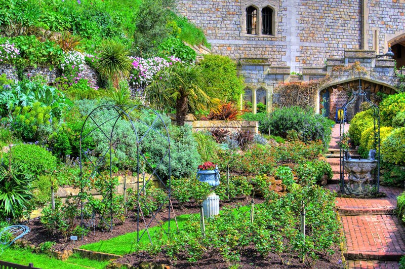 Castle garden stock image. Image of gardening, colorful - 52256721