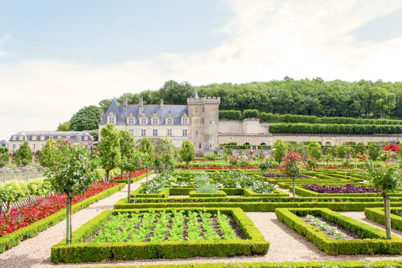 Castle Gardens in the Loire Valley in France. Stock Photo - Image of ...