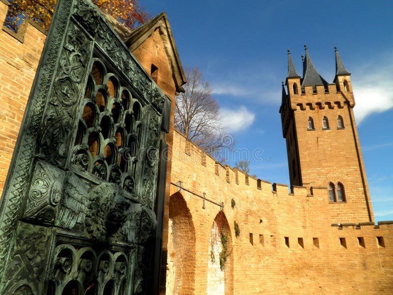 Castle Gate in Germany stock image. Image of wall, hohenzollern - 39467937