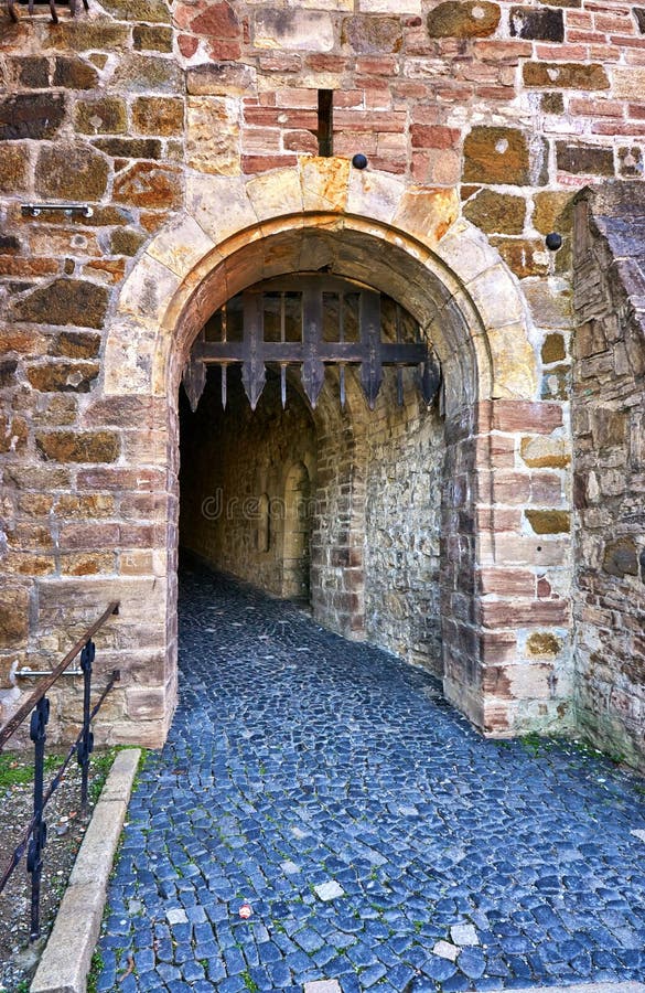 Castle Gate in a Rock Wall in Wernigerode Stock Image - Image of detail ...