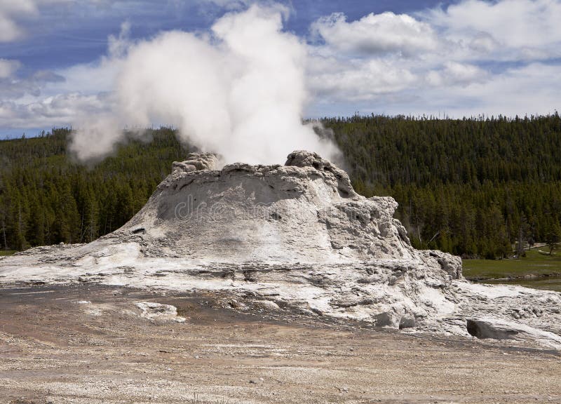 Volcanic Geysers - Steaming Volcanic Holes Creating Geyser, Timanfaya ...