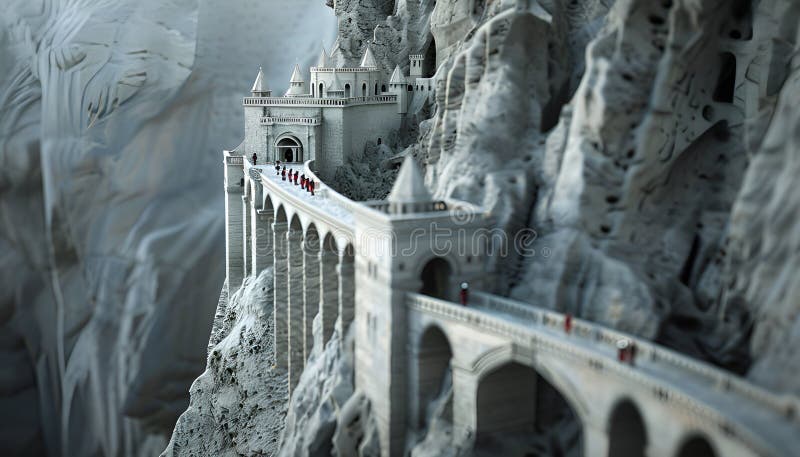 Castle for Giants, Bridge Over a Deep Gorge, Regular Sized People on ...