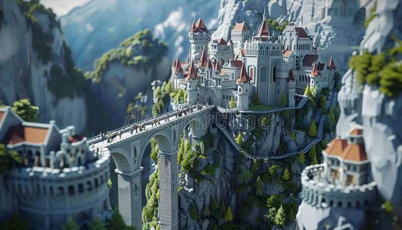 Castle for Giants, Bridge Over a Deep Gorge, Regular Sized People on ...