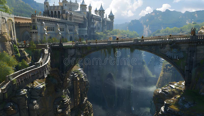Castle for Giants, Bridge Over a Deep Gorge, Regular Sized People on ...