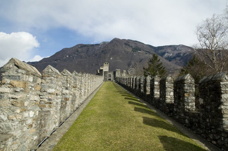 Castle grass walk stock image. Image of green, swiss - 13307835