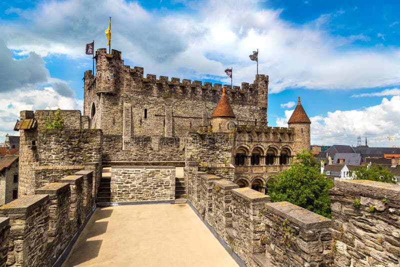 Castle Gravensteen in Gent stock image. Image of ancient - 259537355