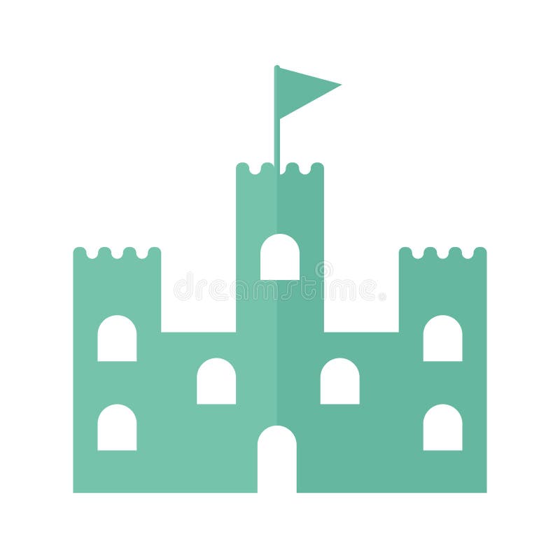 Castle with a green color stock vector. Illustration of architecture ...