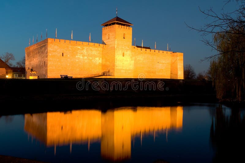 The Castle Of Gyula In Twilight Stock Image - Image of fort, gyula ...